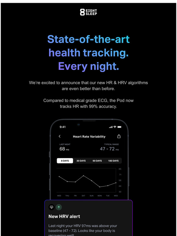 Eight Sleep: Introducing our most accurate HR & HRV tracking yet | Milled