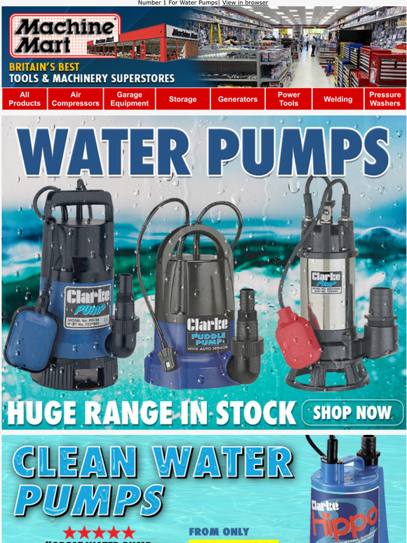 Machine Mart: Water Pumps! All Types and Sizes | Milled