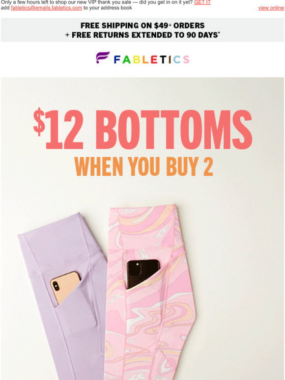 Fabletics: $12 bottoms are almost gone… | Milled