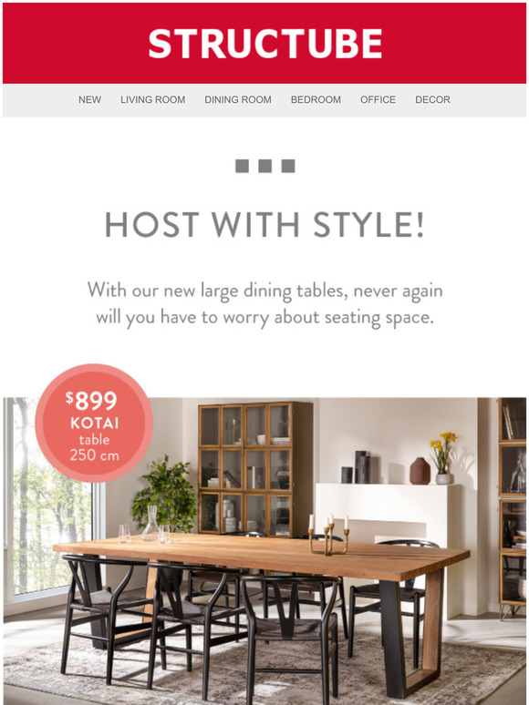 Structube: JUST IN: large dining tables! | Milled