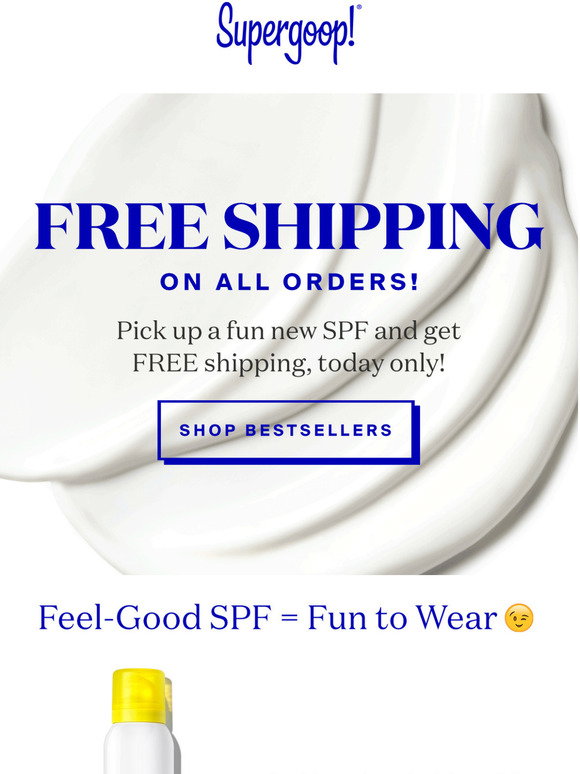Supergoop: Get FREE shipping on all orders! | Milled