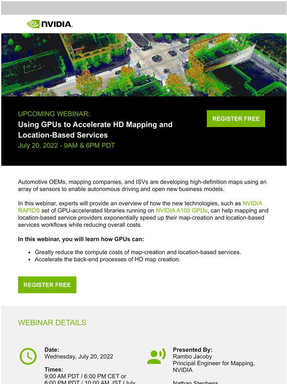 Nvidia: Register Now: Autonomous Vehicle Mapping Webinar | Milled