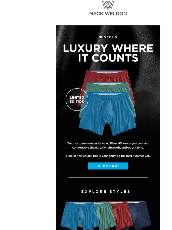 Mack Weldon: That luxe feeling in Silver HD Underwear. | Milled