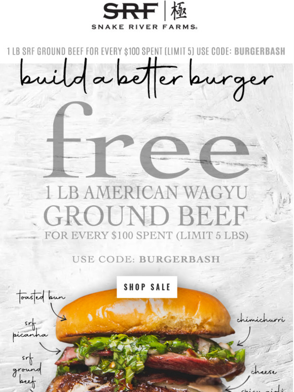 Snake River Farms: 🔴⚪🔵 Free Burger For the 4th 🔴⚪🔵 | Milled