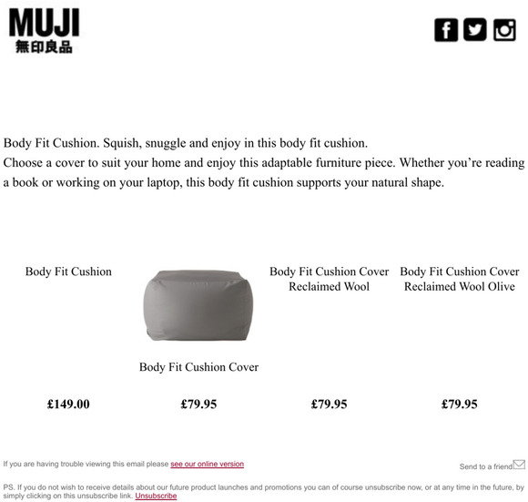 MUJI: Body Fit Cushion | Milled