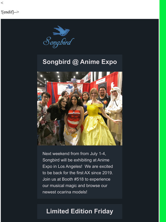 Songbird Ocarina: Songbird @ Anime Expo! | Milled