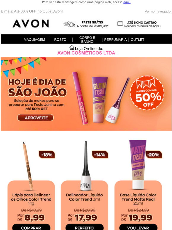 Avon: É Dia de São João! Garanta sua make com até 50% OFF 💄 | Milled