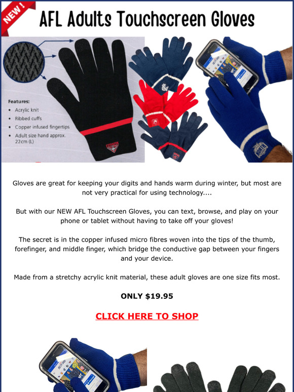 AFL Footy Shop: 💥New AFL Touchscreen Gloves have arrived | Milled