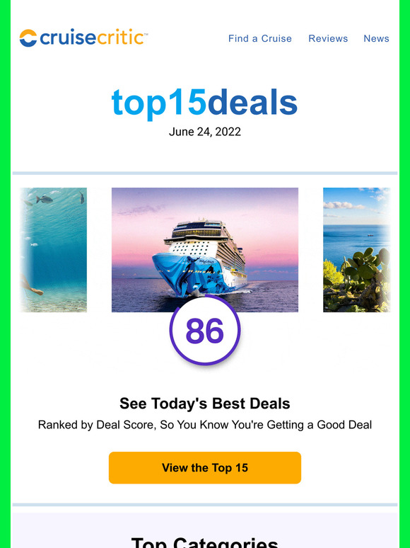 Cruise Critic: See the top 15 cruise deals this week, ranked by Deal ...