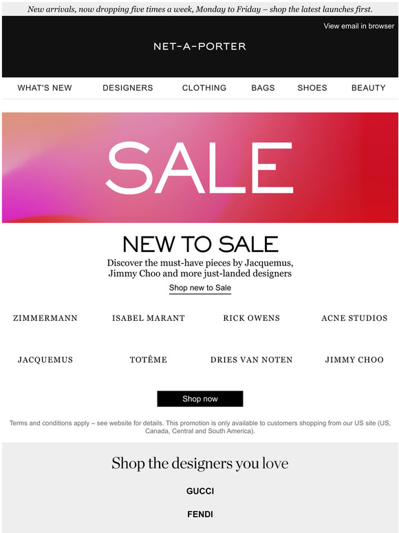 Net-A-Porter Email Newsletters: Shop Sales, Discounts, and Coupon Codes