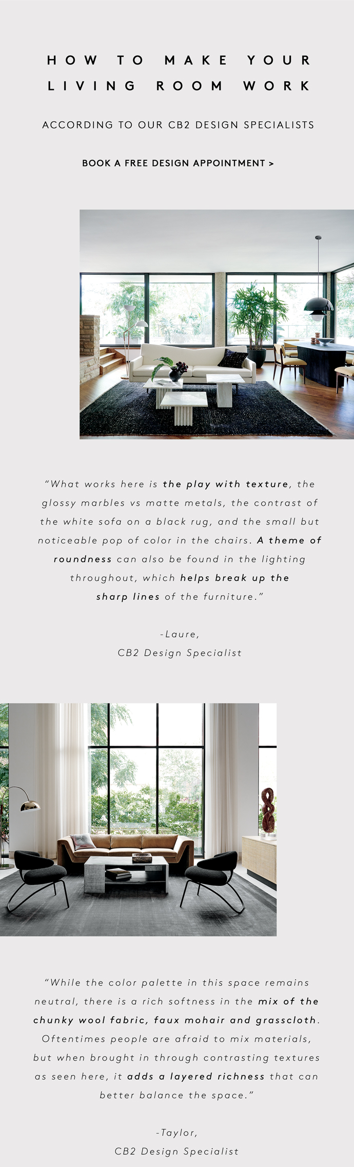 CB2: a living room how-to | Milled