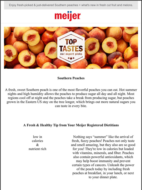 Meijer: Fresh & Just Delivered: Southern Peaches + What's New in ...