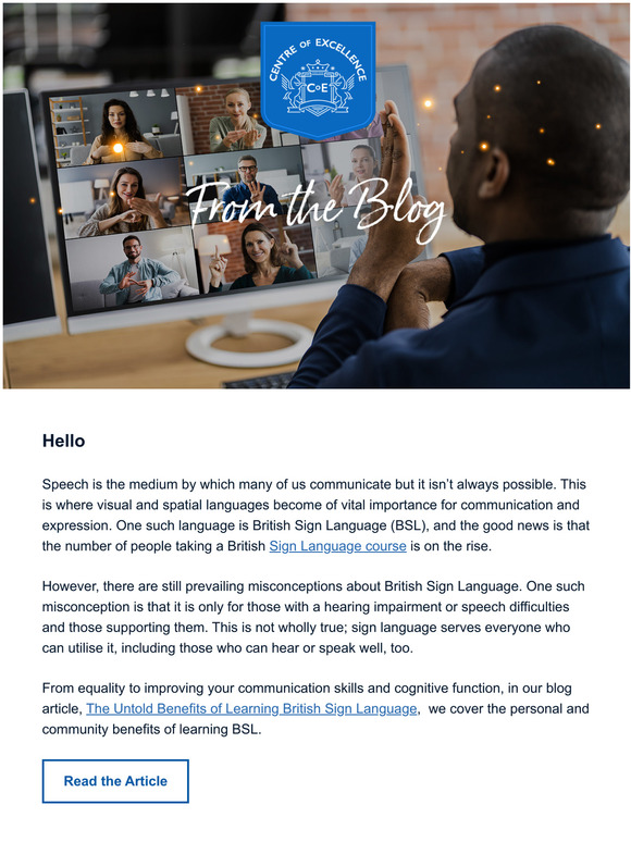 Centre of Excellence: The 5 benefits of learning sign language | Milled