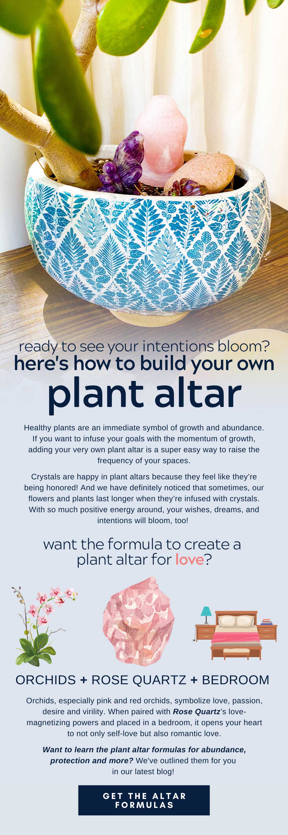 Energy Muse: HOW-TO: build a Crystal Plant Altar 🪴🍄🎍🌼 💎 | Milled