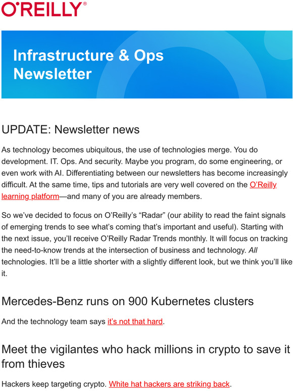 O'Reilly: API security, Git tips, Kubernetes clusters, and more | Milled