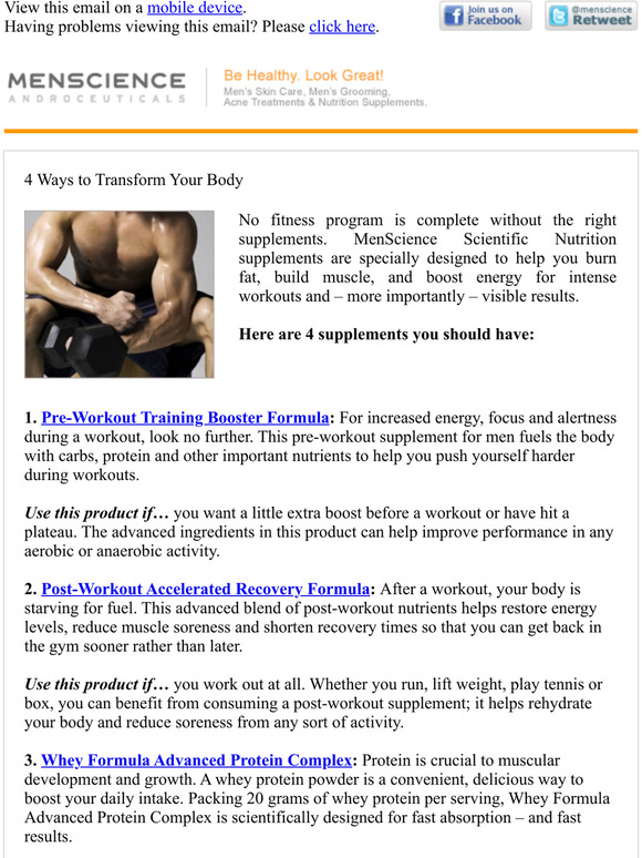 Menscience: 4 Ways to Transform Your Body | Milled