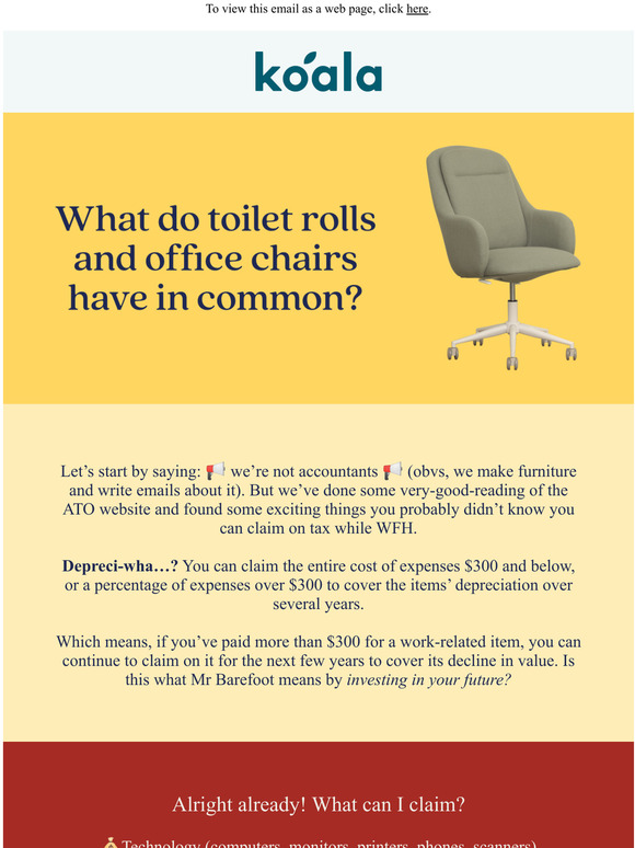 Koala: WTF! You can claim these on tax? 🧻 🧹 🪑 | Milled