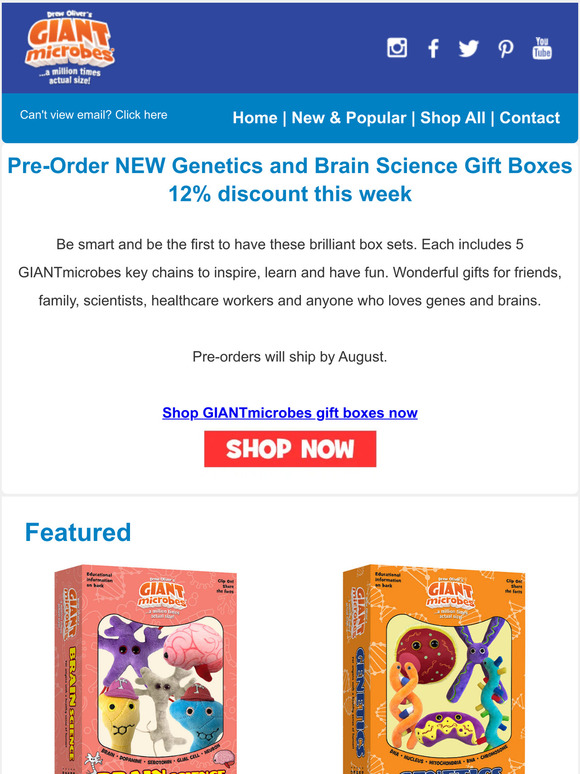 GIANTmicrobes: NEW Genetics and Brain Science Boxes Now Available | Milled