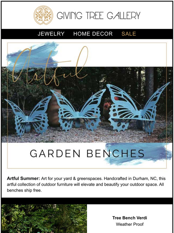 The Giving Tree Gallery: Art for Your Yard - Garden Benches | Milled
