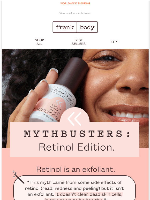 Frank Body: 5 retinol myths. | Milled