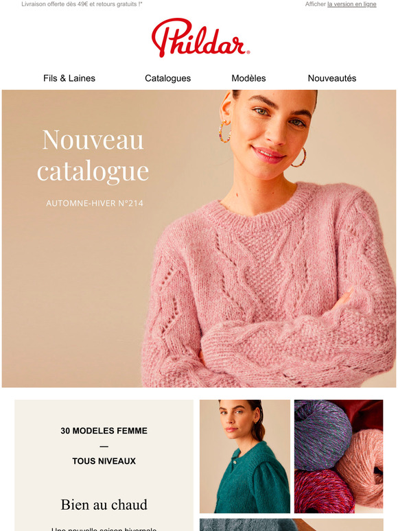 Phildar: Nouveau catalogue automne-hiver | 30 modèles femme tous niveaux ! | Milled