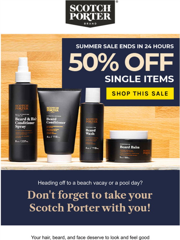 Scotch Porter: Your skin deserves the best! 24 hours left to save 50% ...