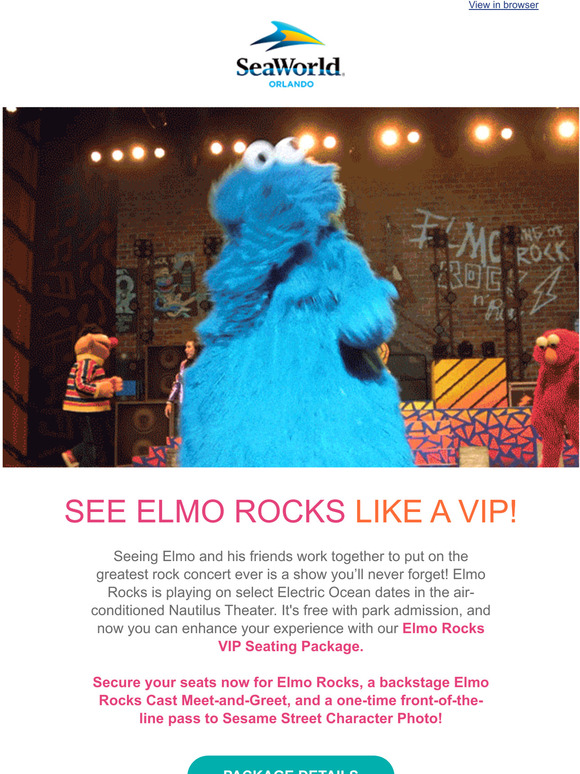 SeaWorld: See Elmo Rocks Like a VIP This Summer! | Milled