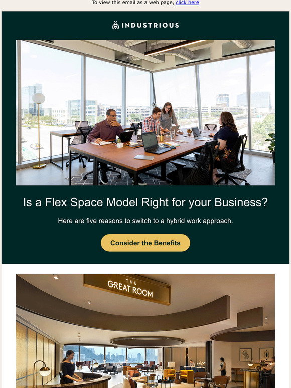 Industrious: 5 Reasons to Switch to a Flex Space Model | Milled