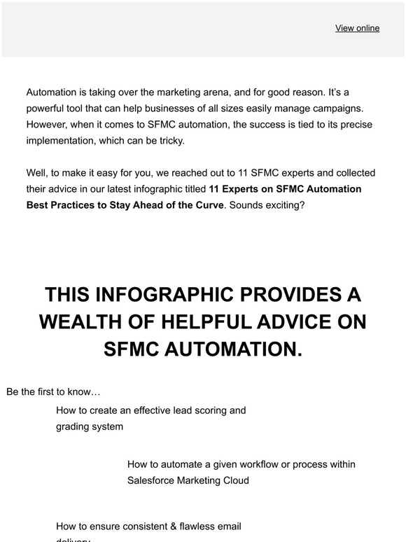 Email Uplers: 11 Experts share SFMC automation best practices in our ...