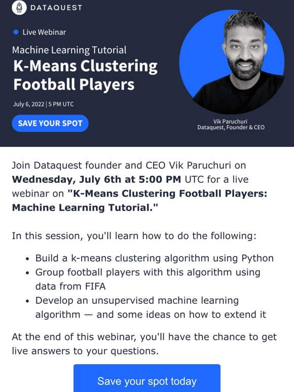 Dataquest Learn How To Build A K Means Clustering Algorithm Using Python Milled