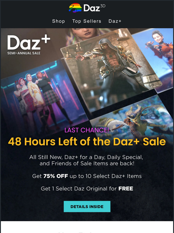 DAZ 3D: Last Chance! 48 Hours Left of the Daz+ Sale! | Milled