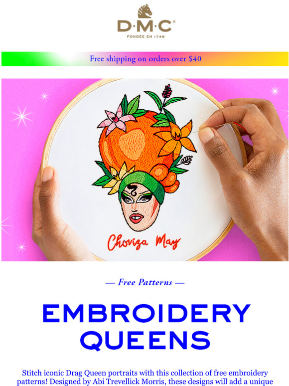 DMC: Free Patterns: Embroidery Queens | Milled