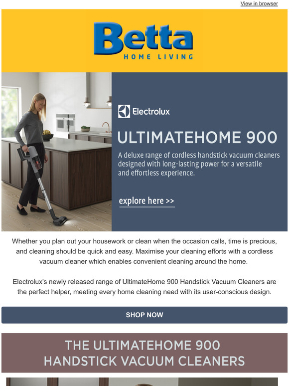 Betta: Electrolux’s New UltimateHome 900 Handstick Vacuum Cleaners | Milled