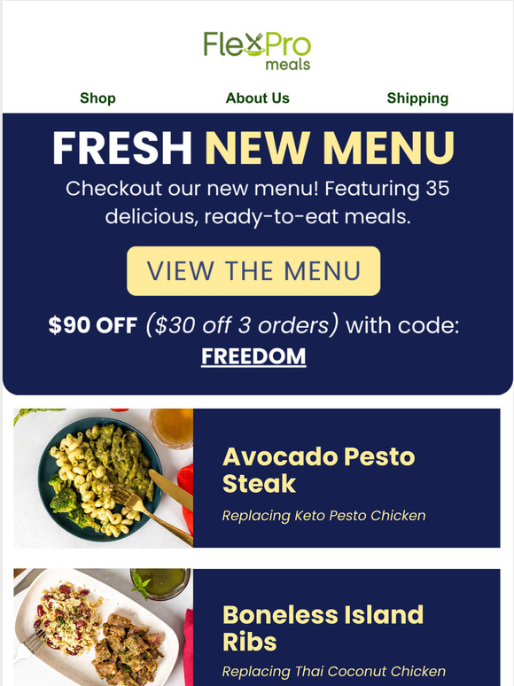 FlexPro Meals: NEW Menu Available Now | Milled