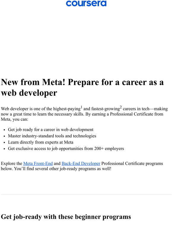 Coursera: Learn job-ready skills from Meta! | Milled