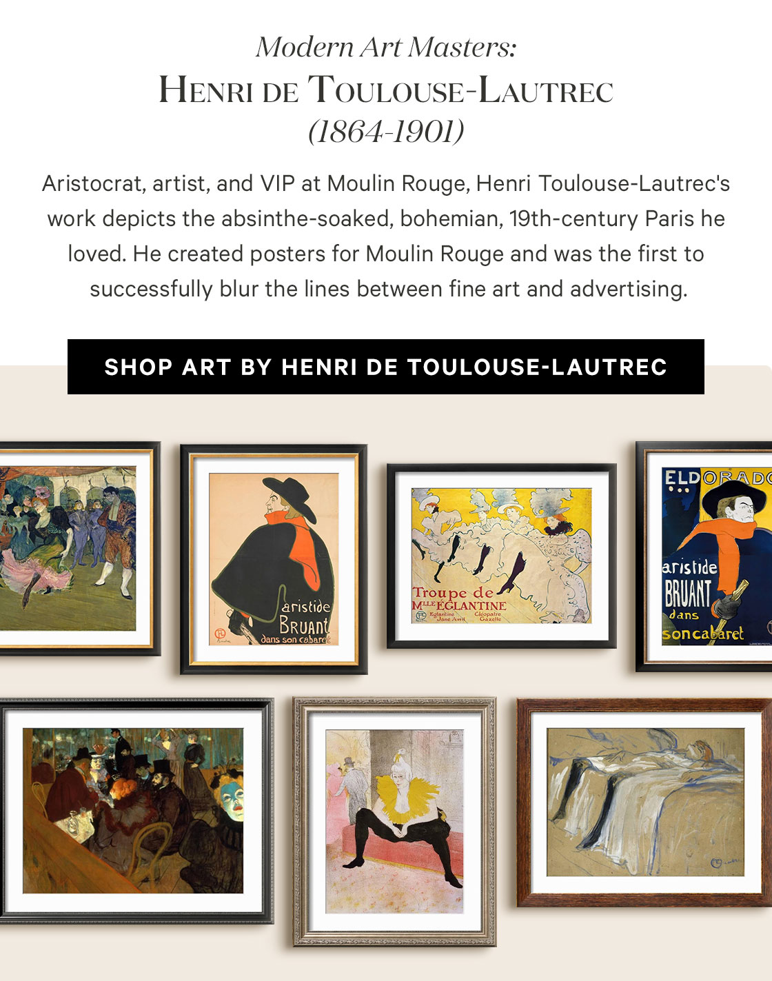 Art.com: Get to know Art Nouveau master, Henri de Toulouse-Lautrec ...
