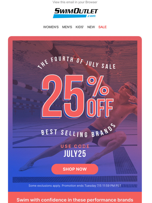 Swim Outlet: DIVE INTO 25% OFF! 💧 | Milled