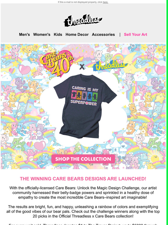 Threadless: Unlock the Magic with Care Bears! | Milled