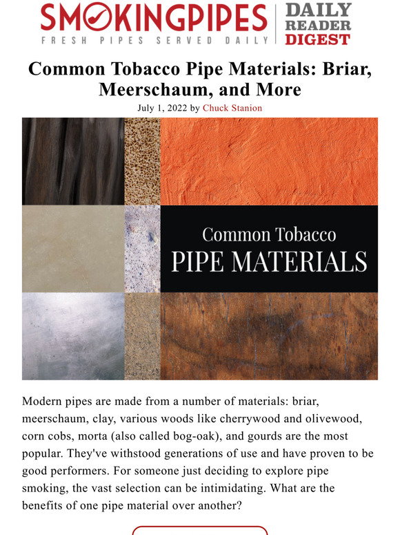 Smokingpipes: Common Tobacco Pipe Materials: Briar, Meerschaum, and ...