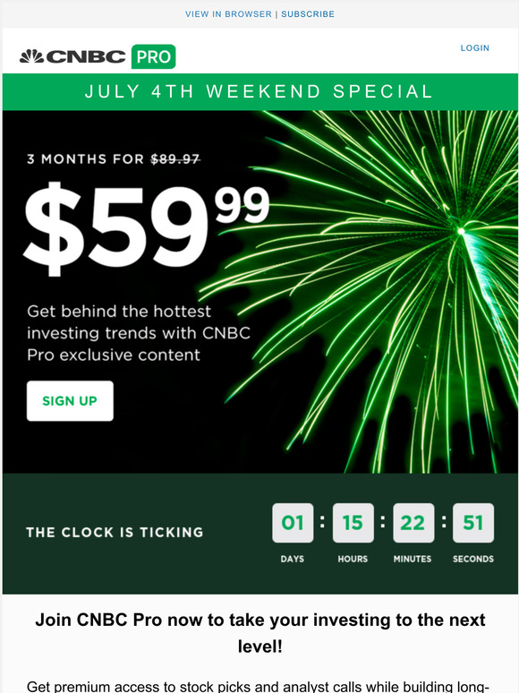 CNBC: Join CNBC Pro today with this July 4th special offer! | Milled
