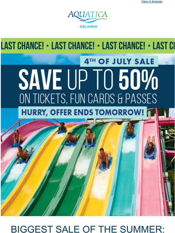 SeaWorld: FINAL DAYS: Save up to 50% on Passes, Fun Cards & Tickets ...