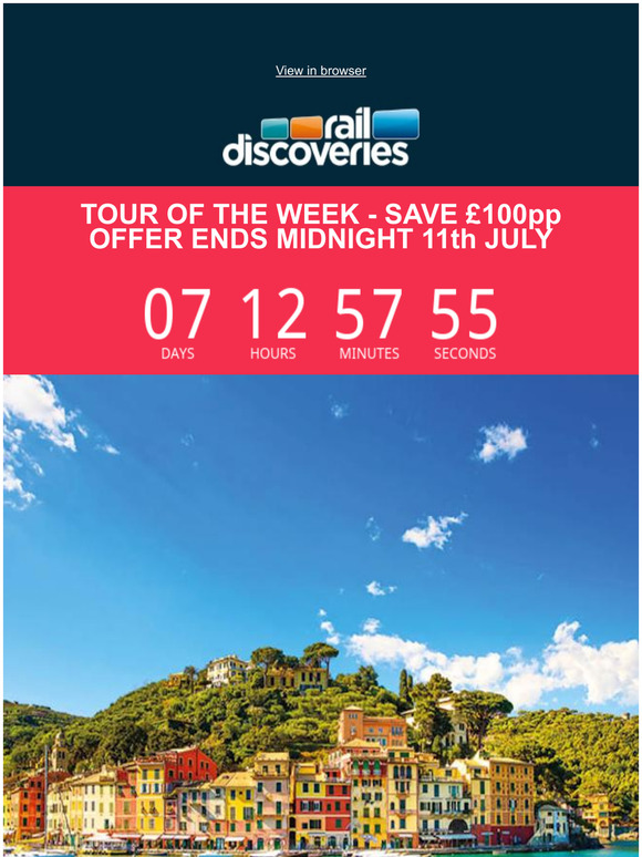 Rail Discoveries: Tour of the week: SAVE £100pp on The Italian Riviera ...