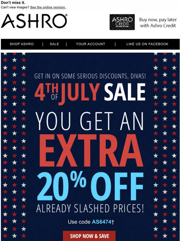 Ashro: 💥Last Day: EXTRA 20% Off Clearance. Happy 4th!💥 | Milled