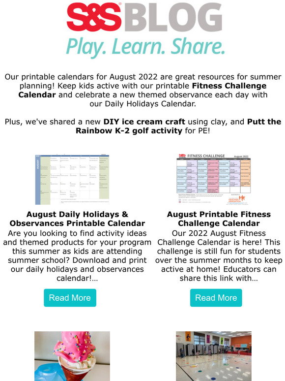 S&S Worldwide: August Printable Calendars + DIY Clay Ice Cream Cone ...