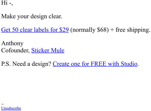 Sticker Mule: Clear labels | Milled