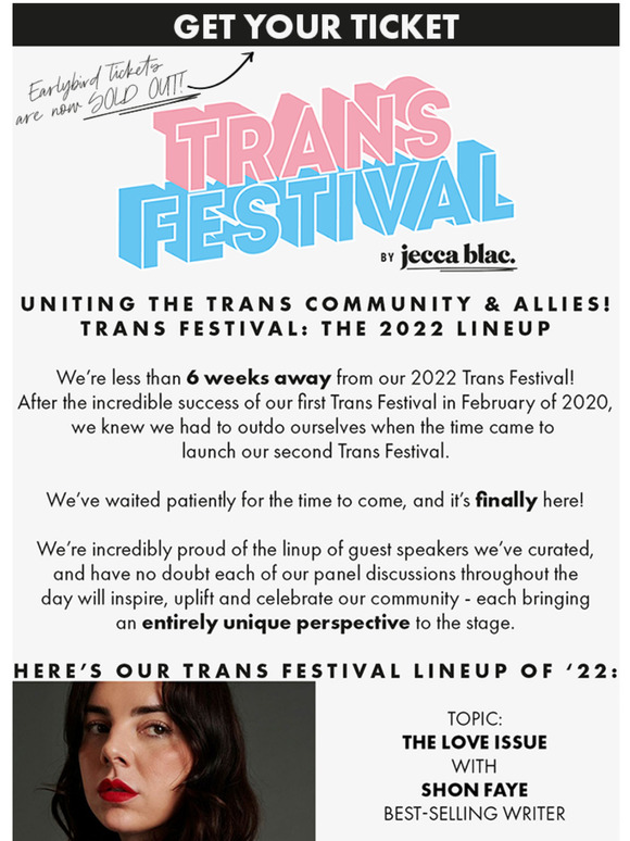 Jecca Blac: Trans Festival '22: Meet Our ICONIC Lineup Of Guest ...