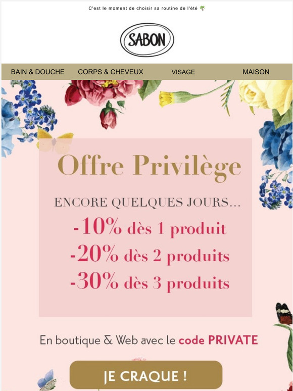 Sabon: Jusqu'à -30% sur vos soins favoris ! | Milled