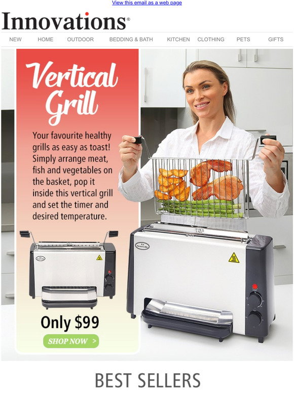 Innovations: Vertical Grill | Healthy grilled meals as easy as making ...