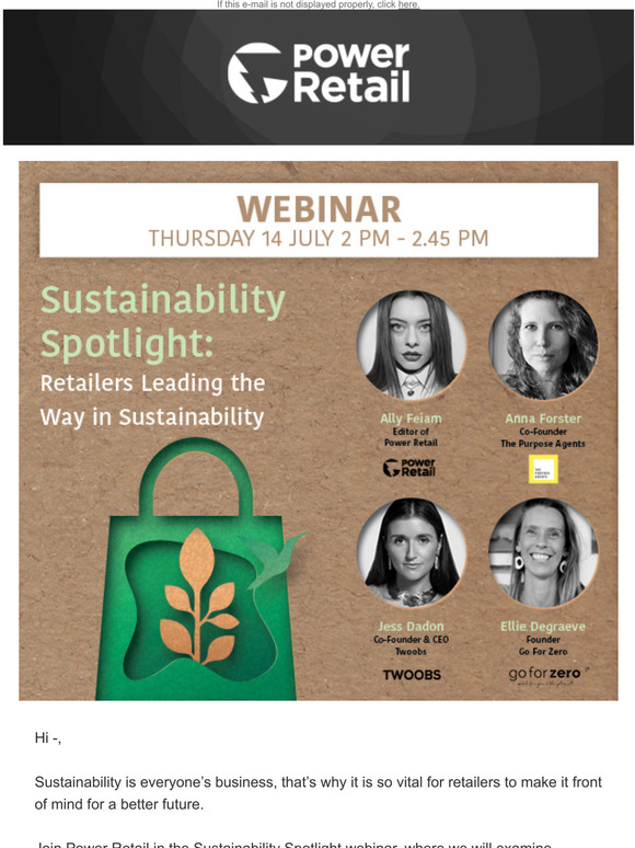 Power Retail: Free Webinar: Retailers leading the way in Sustainability ...