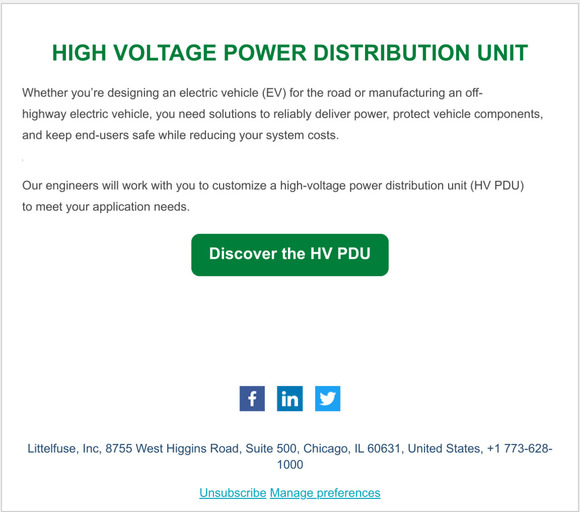 Littelfuse: New High Voltage Power Distribution Unit | Milled